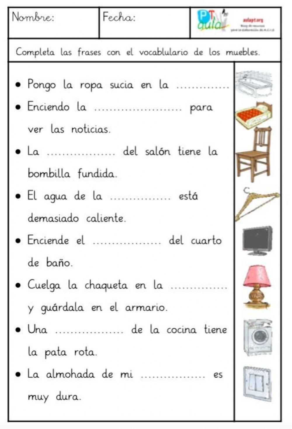 Elementos del hogar 5393312 | josan | Live Worksheets