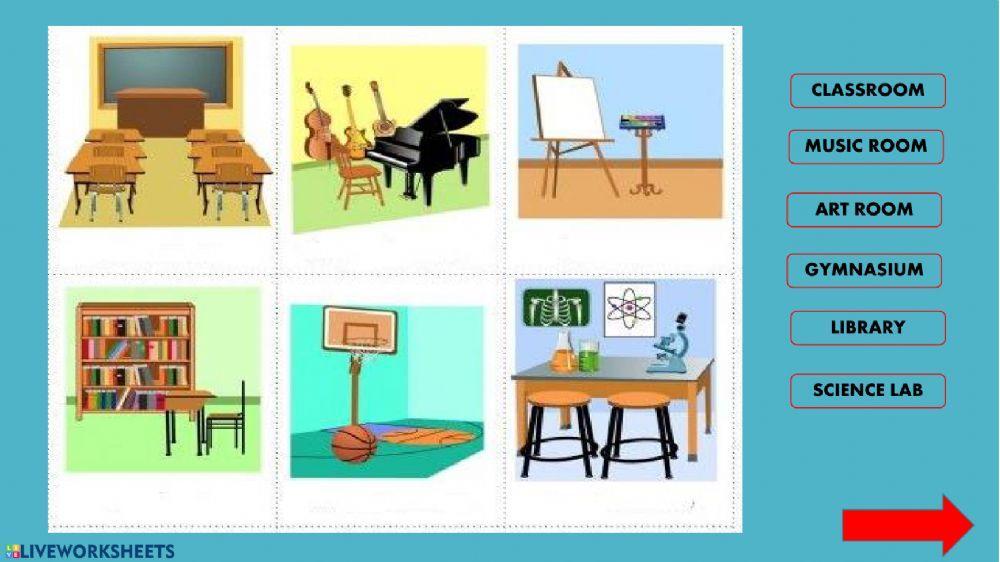 51698 | Parts of the school | Eliete | LiveWorksheets