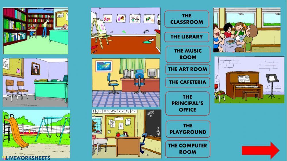 51698 | Parts of the school | Eliete | LiveWorksheets