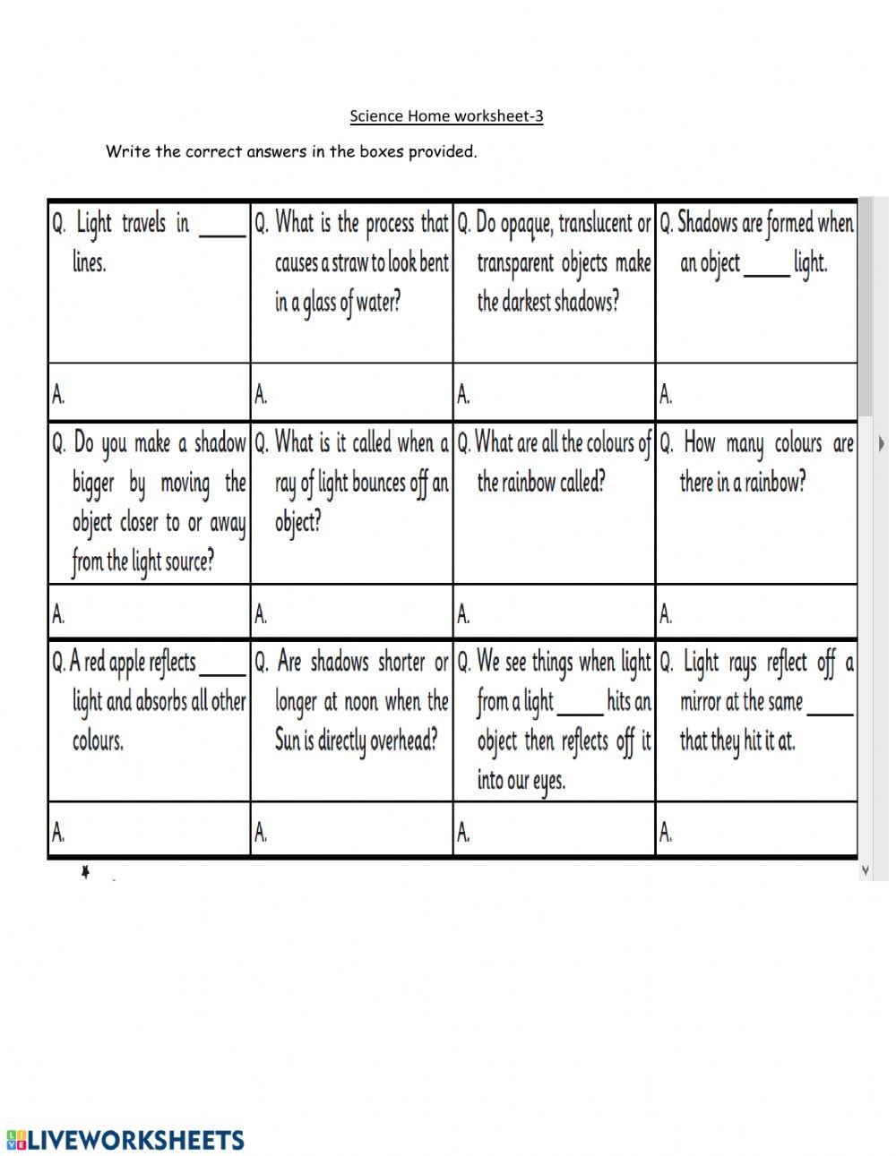 51892 | Light | shamoona | LiveWorksheets