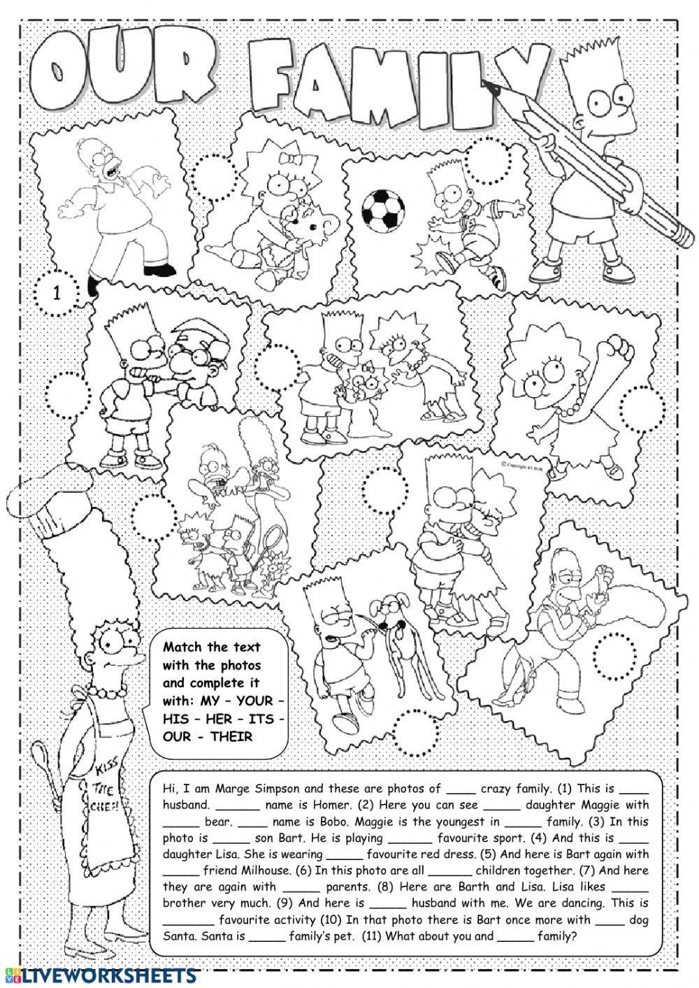 simpsons worksheets