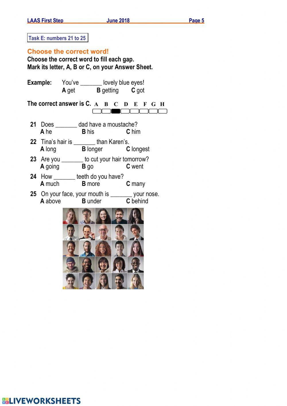 First Step 2018 | Free Interactive Worksheets | 2080136