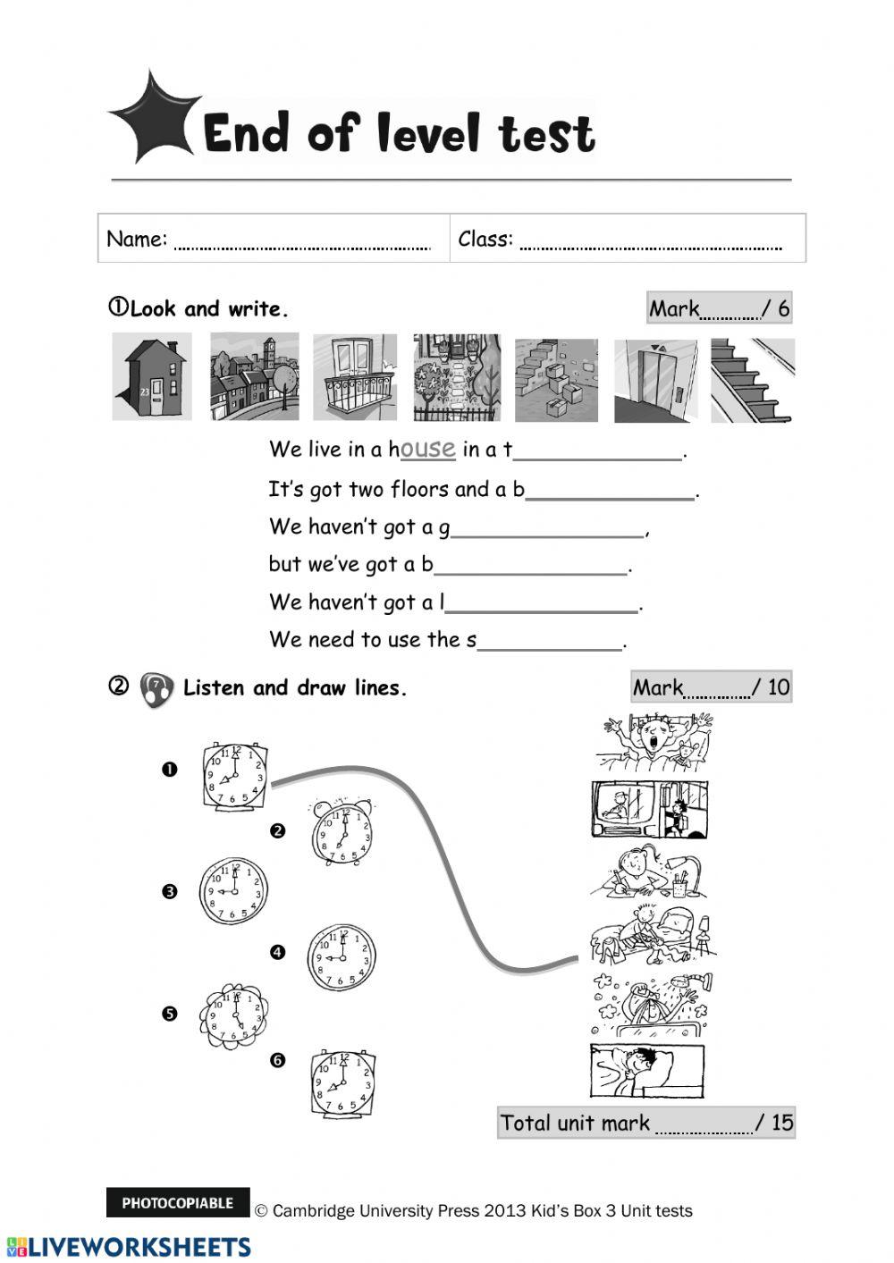 Kid's box 3 End of the level test 5394438 | Kateryna