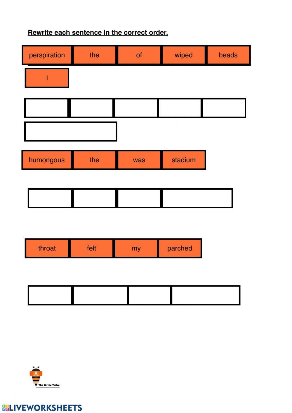Week 4 English Mastery P1 worksheet | Live Worksheets