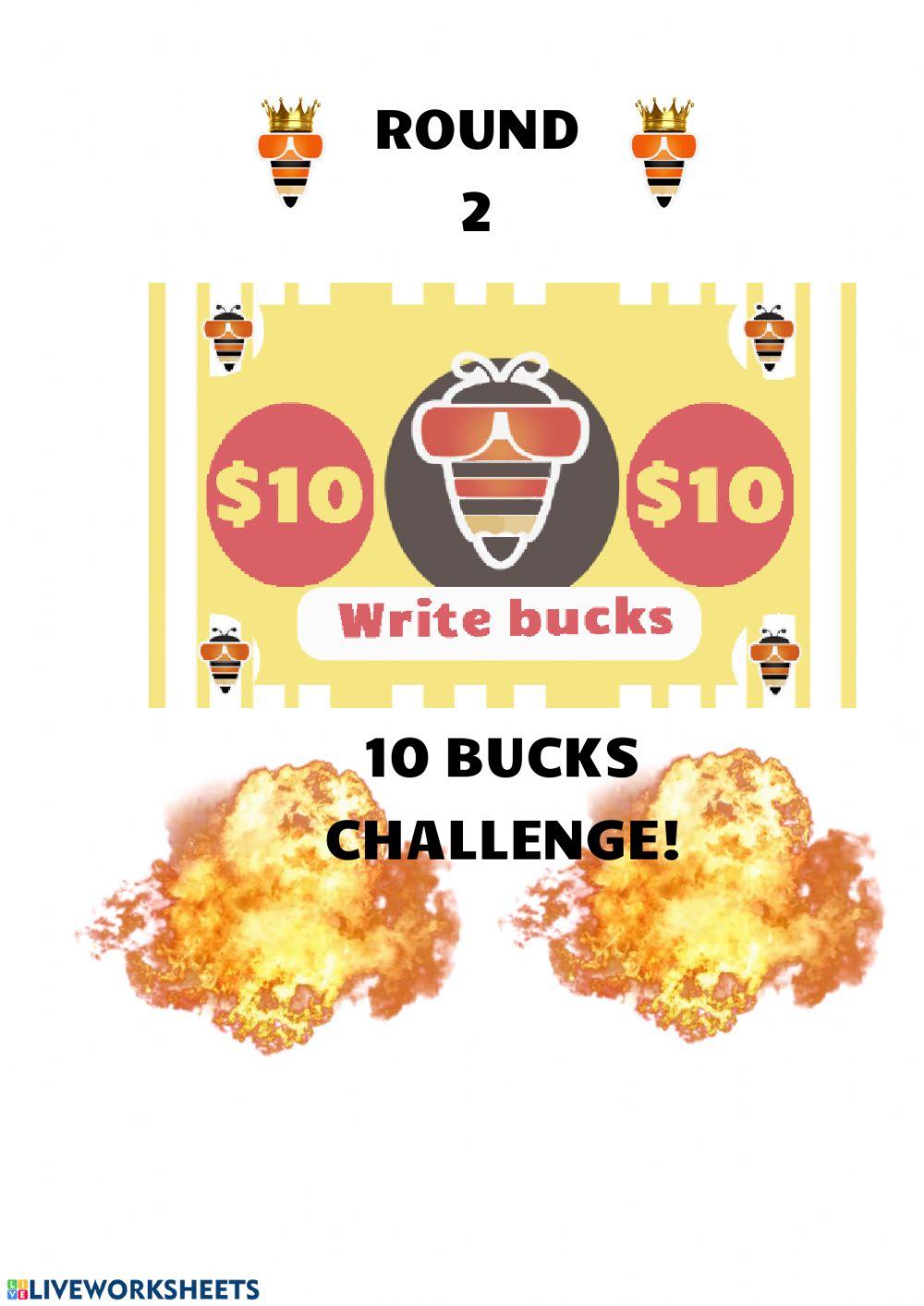 10 bucks challenge round 2 worksheet | Live Worksheets
