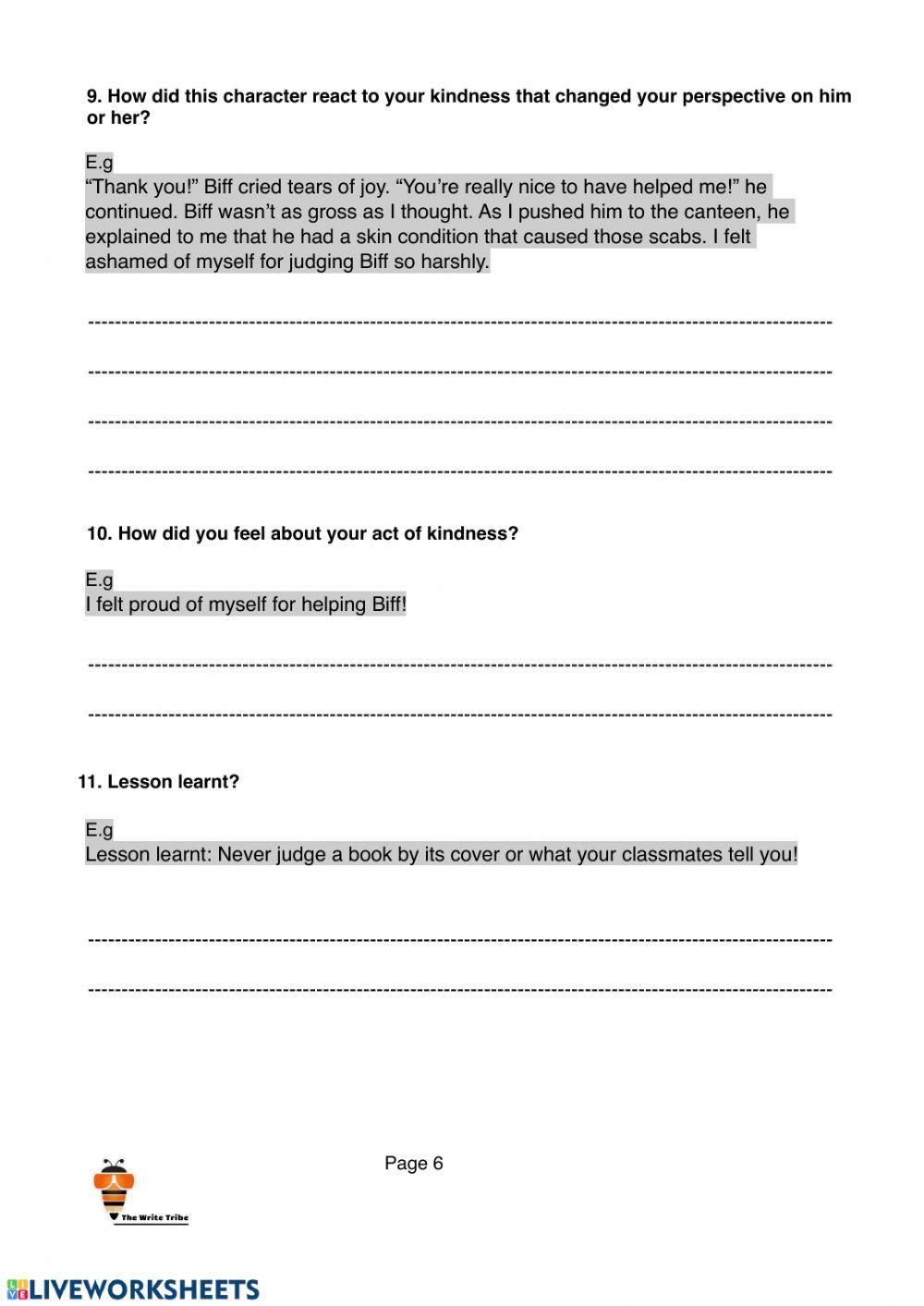 Week 8 P5-6 creative writing worksheet | Live Worksheets