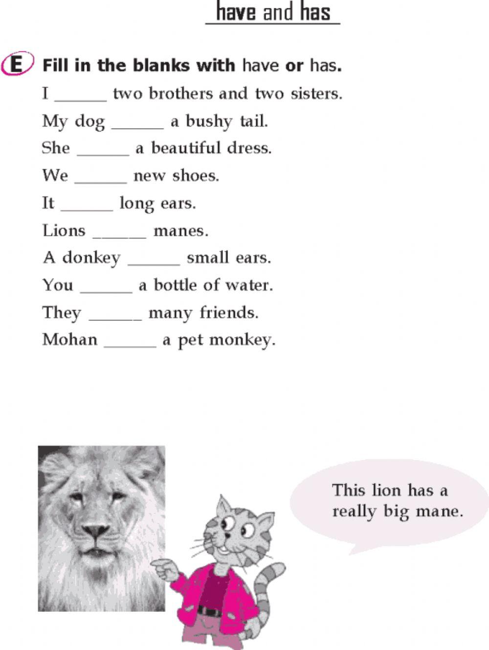 Have has worksheet | Live Worksheets