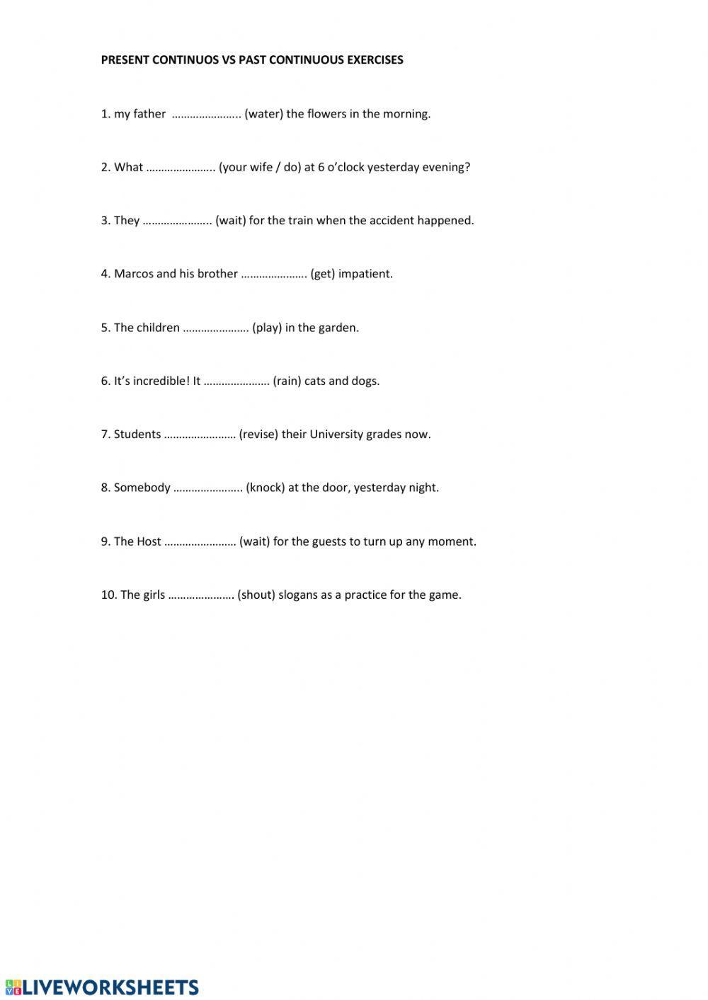 LESSON 25 Past Continuous QUESTIONS Worksheet Live, 49% OFF LESSON 25 Past Continuous QUESTIONS Worksheet Live, 49% OFF