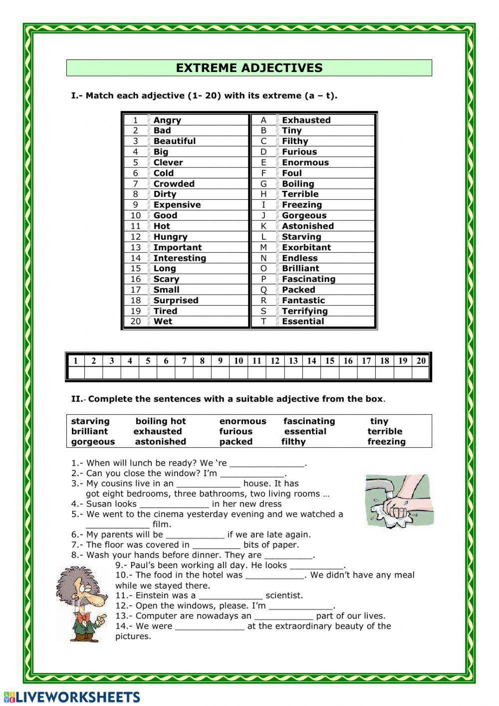 Extreme adjecti… | Free Interactive Worksheets | 53739