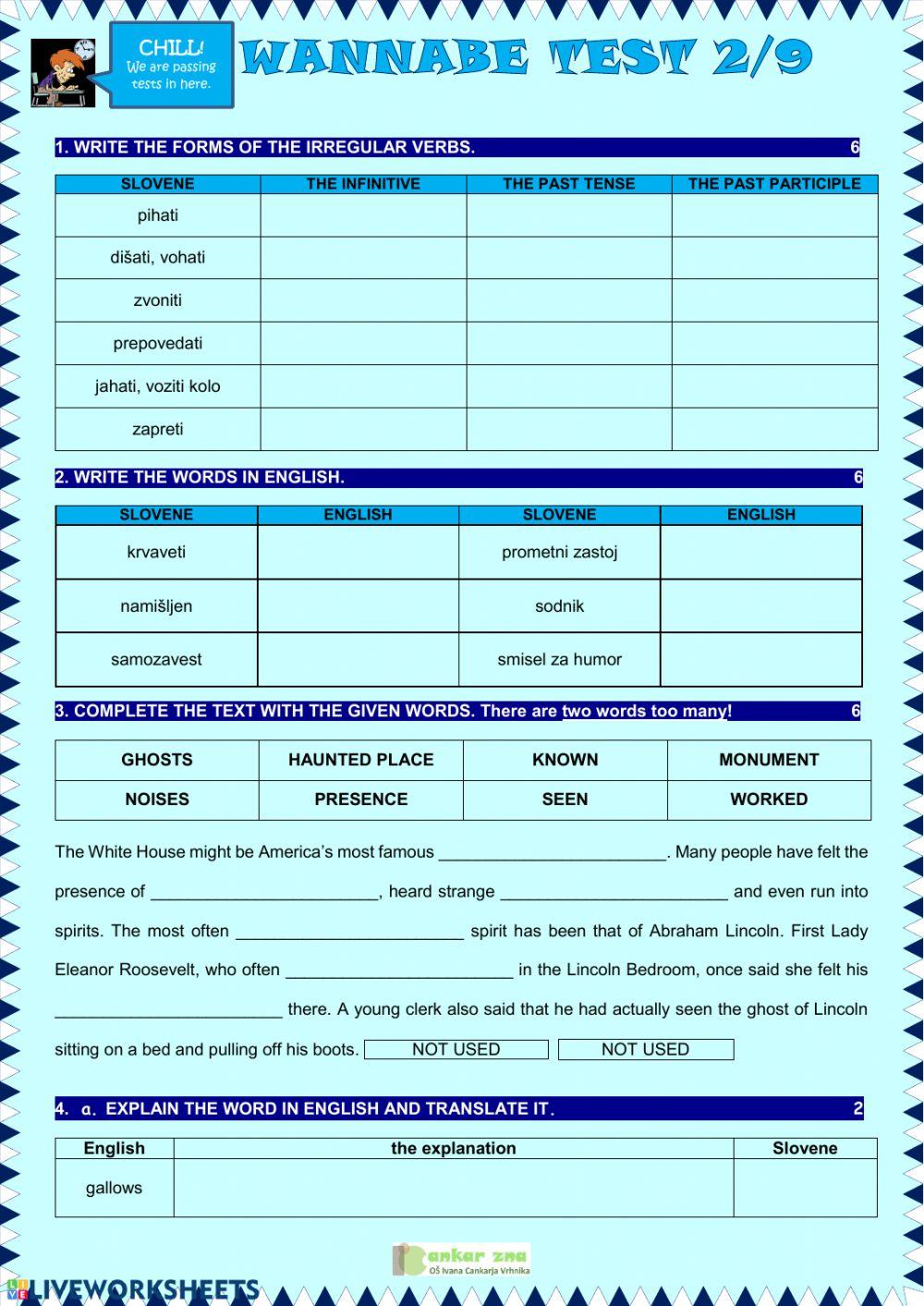 Wannabe Test 2 5400735 | Barbara Jan | Live Worksheets