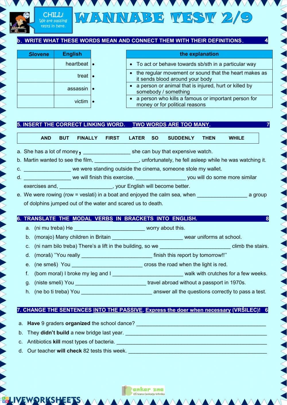 Wannabe Test 2 5400735 | Barbara Jan | Live Worksheets