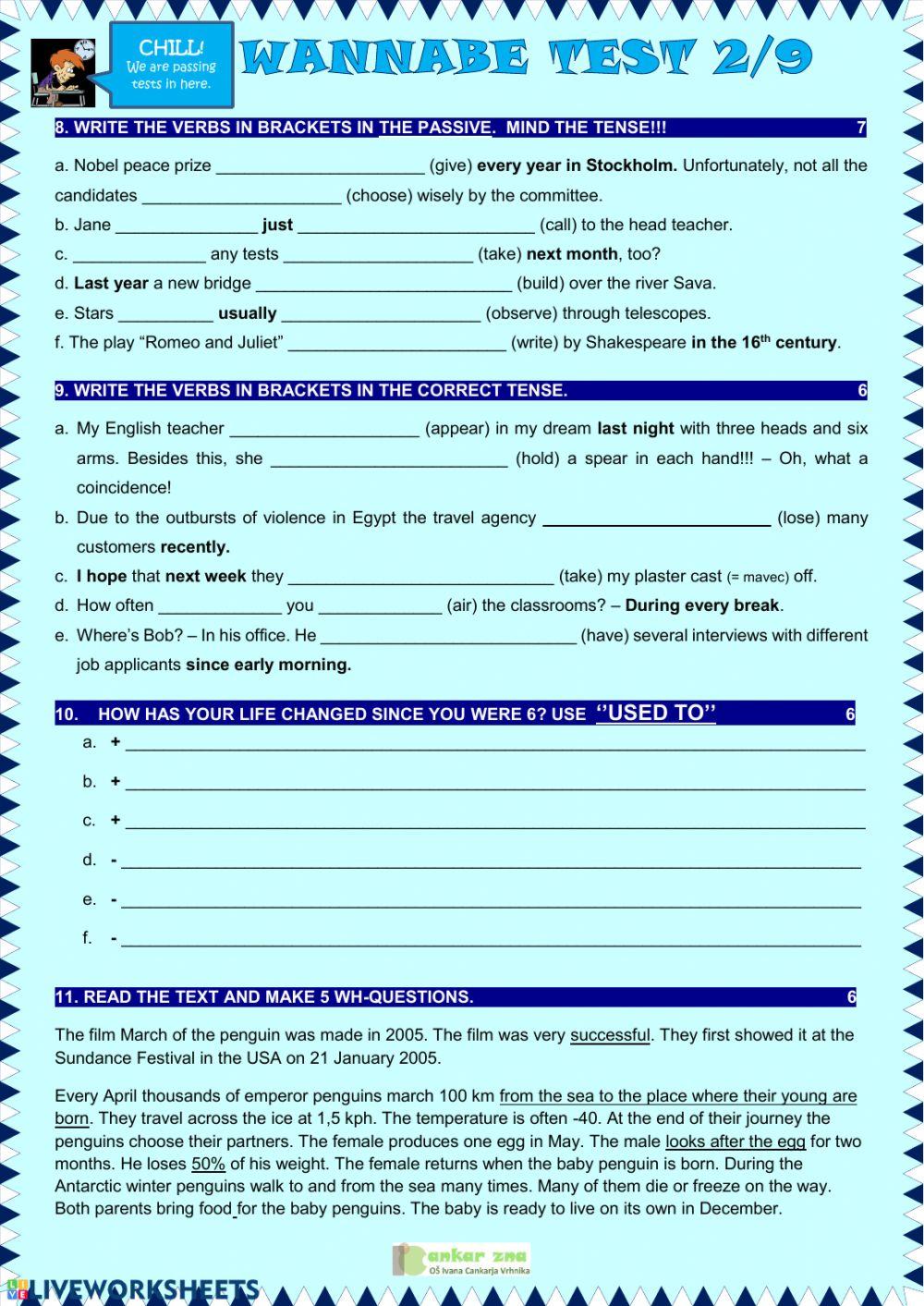 Wannabe Test 2 5400735 | Barbara Jan | Live Worksheets