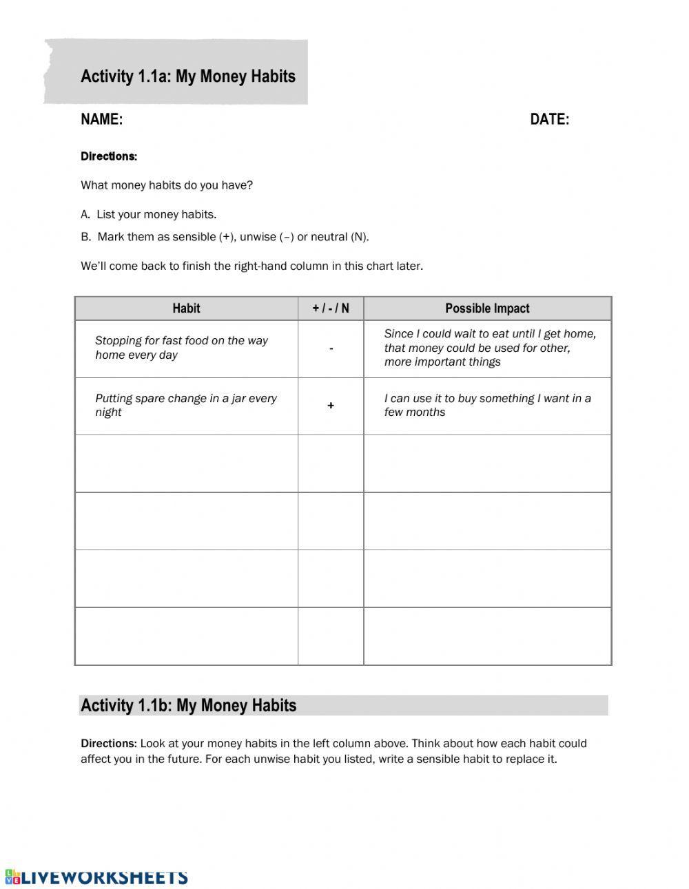 1.1 Activity 57345 | mattgama1 | Live Worksheets