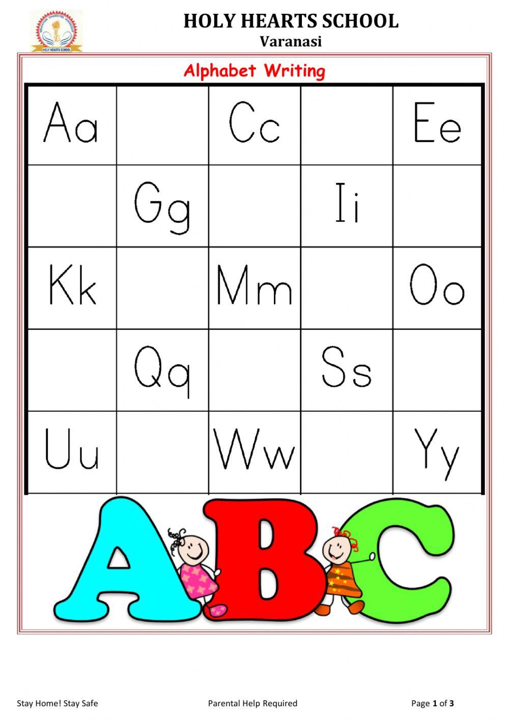Lkg Alphabet Aa… | Free Interactive Worksheets | 6092811