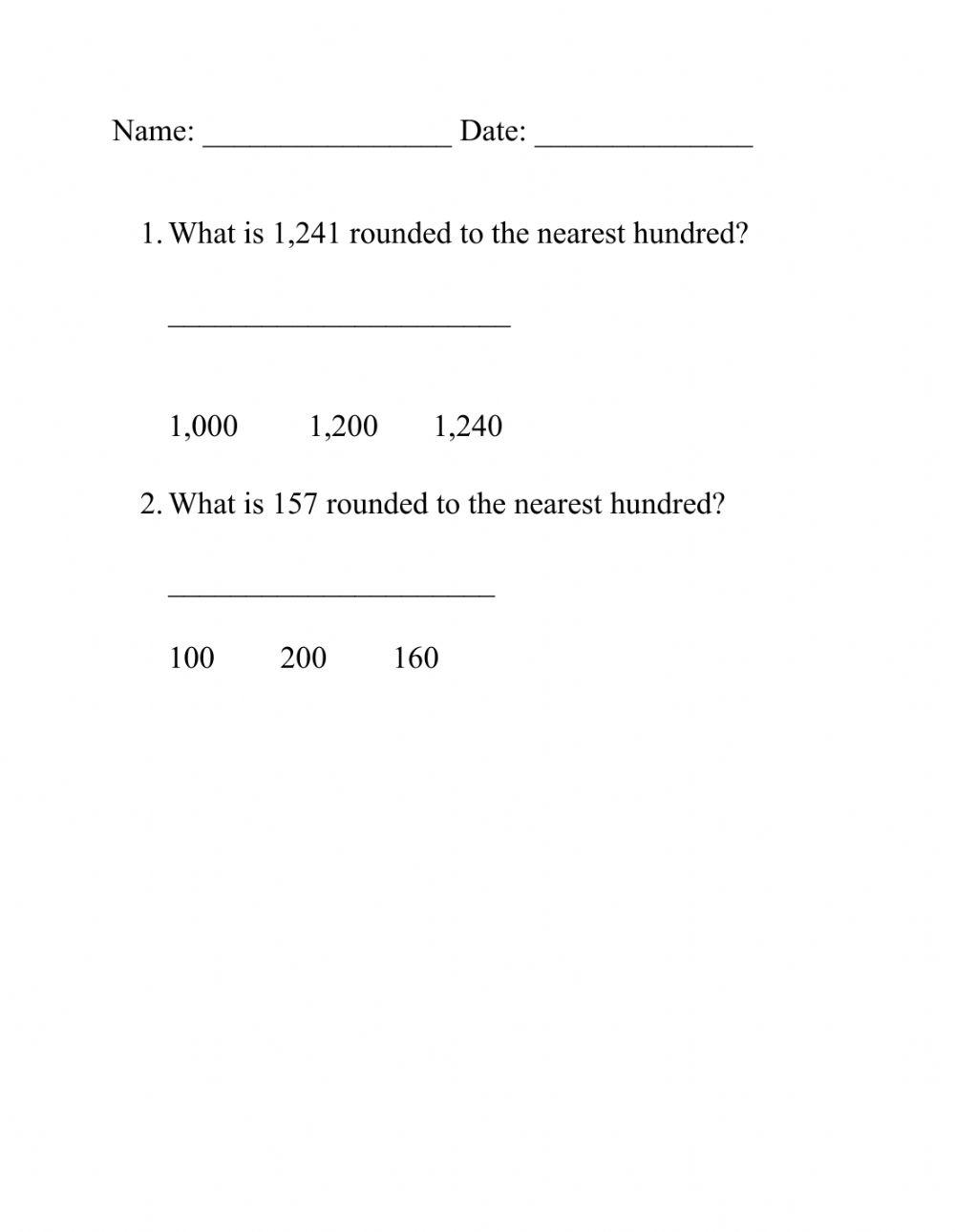 Rounding online worksheet | Live Worksheets