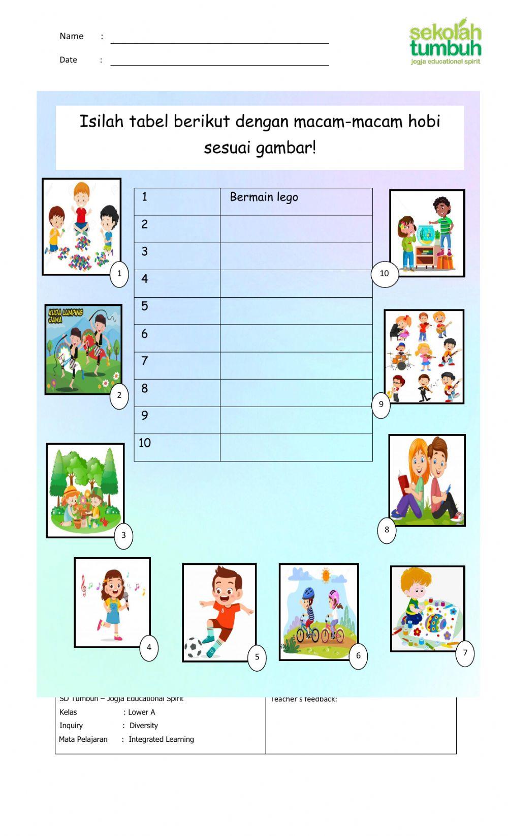 393900 | Pengenalan hobi dan anggota tubuh (a)