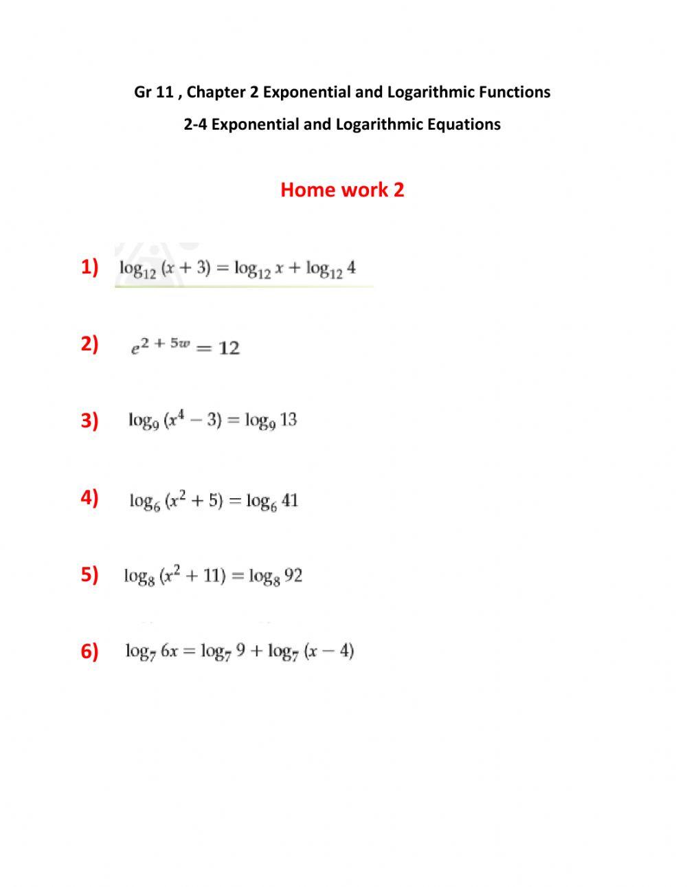Logarithmic Equations Worksheet With Work Mastering Logarithms