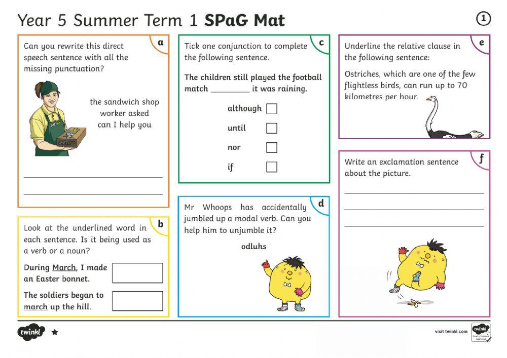 Year 5 grammar worksheet | Live Worksheets