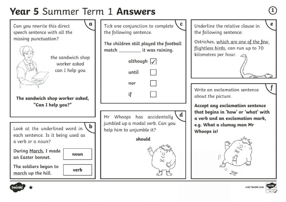 Year 5 grammar worksheet | Live Worksheets