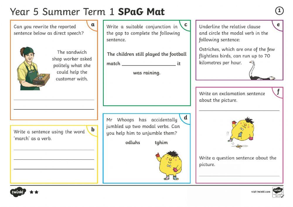 Year 5 grammar worksheet | Live Worksheets