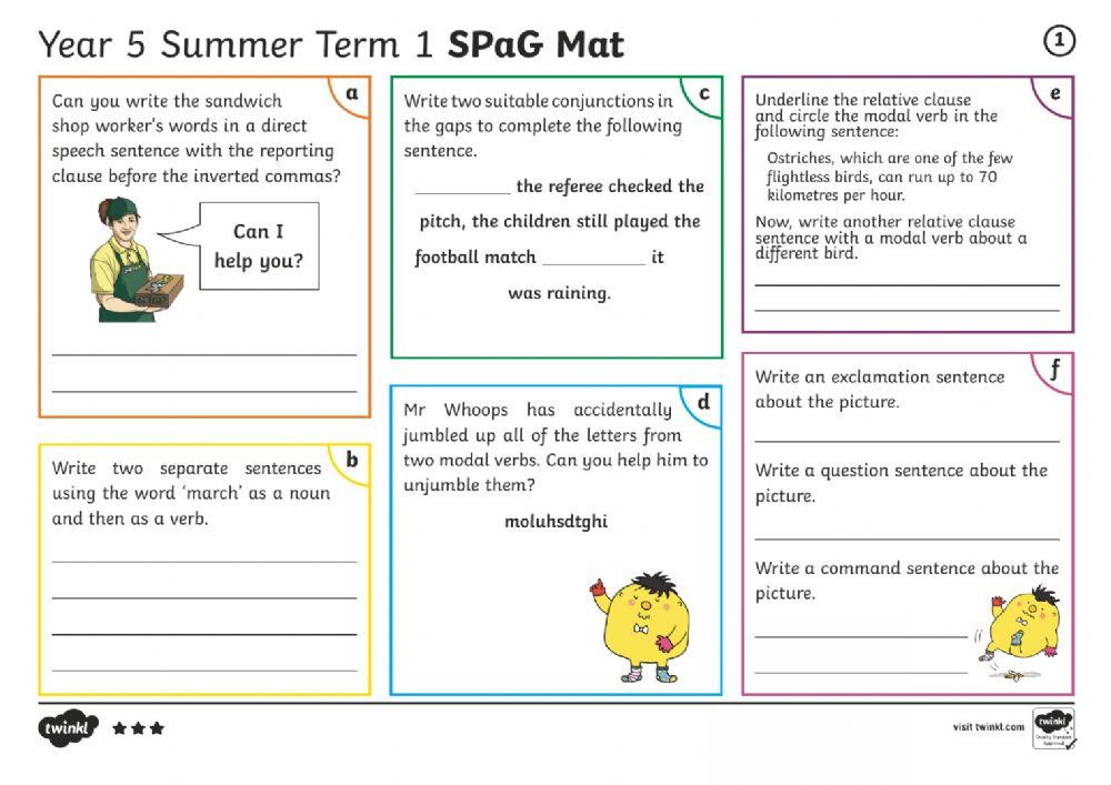 Year 5 grammar worksheet | Live Worksheets