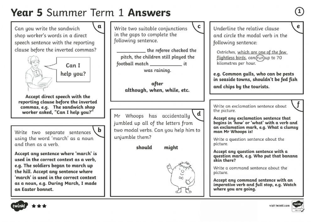 Year 5 grammar worksheet | Live Worksheets