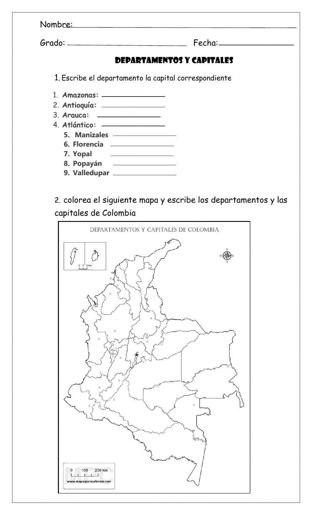 Departamentos y… | Free Interactive Worksheets | 394541