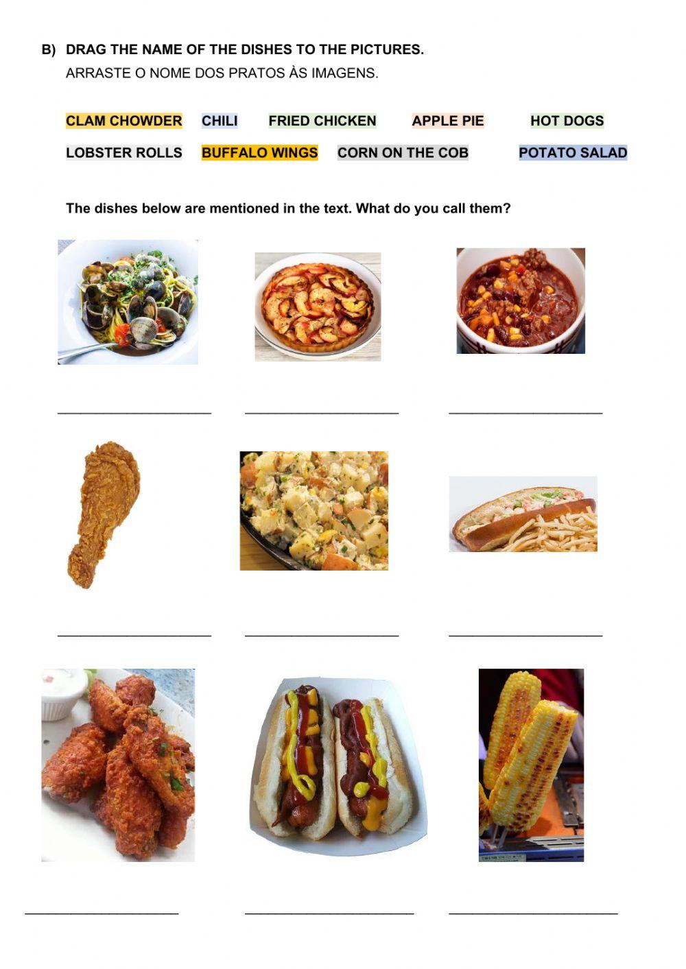 Have you ever eaten an American dish? worksheet | Live Worksheets