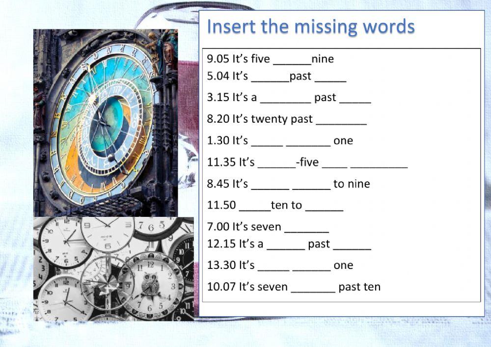 Tell the time -… | Free Interactive Worksheets | 394920