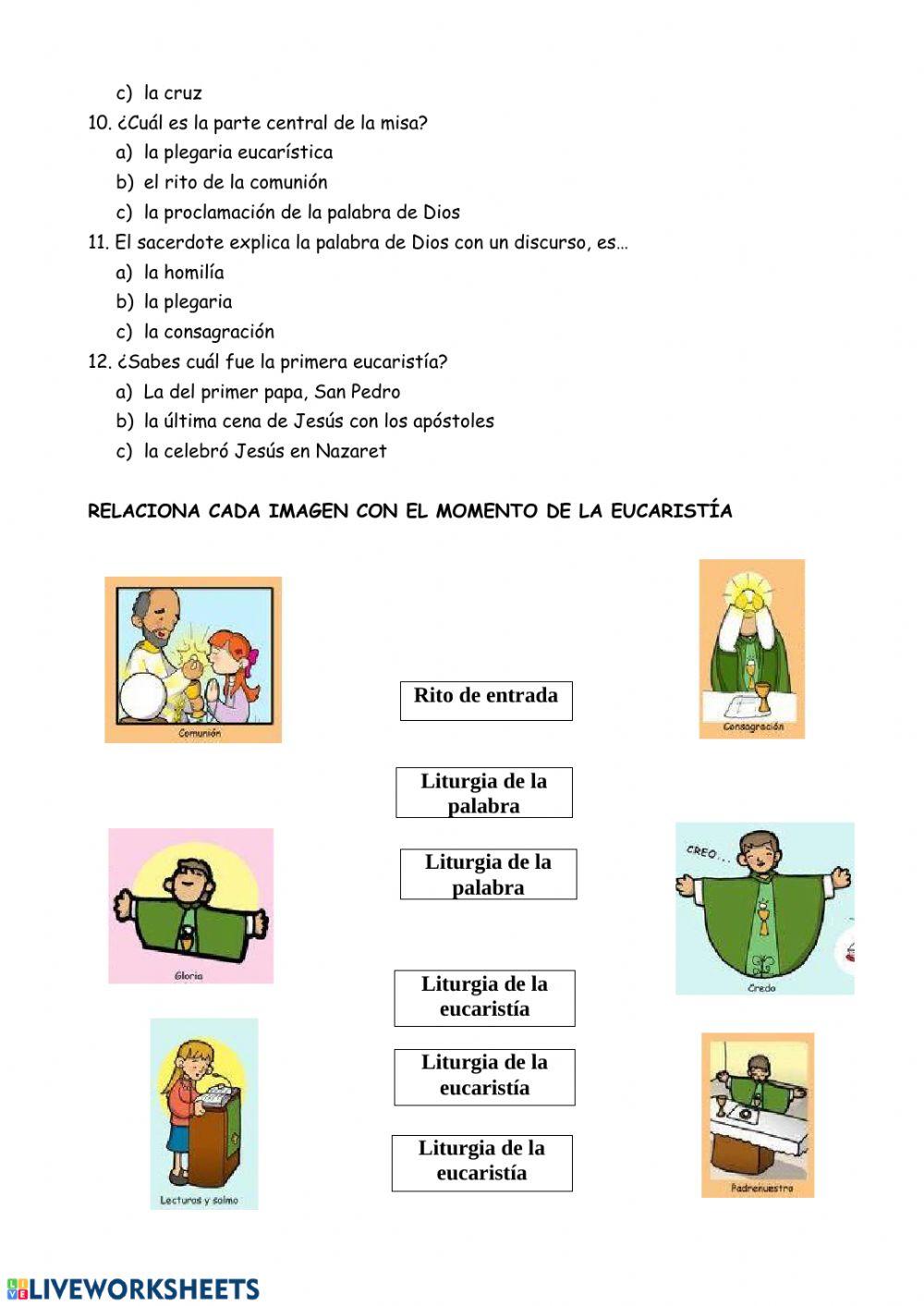 Religion Religión Católica exercise | Live Worksheets Religion Religión Católica exercise | Live Worksheets