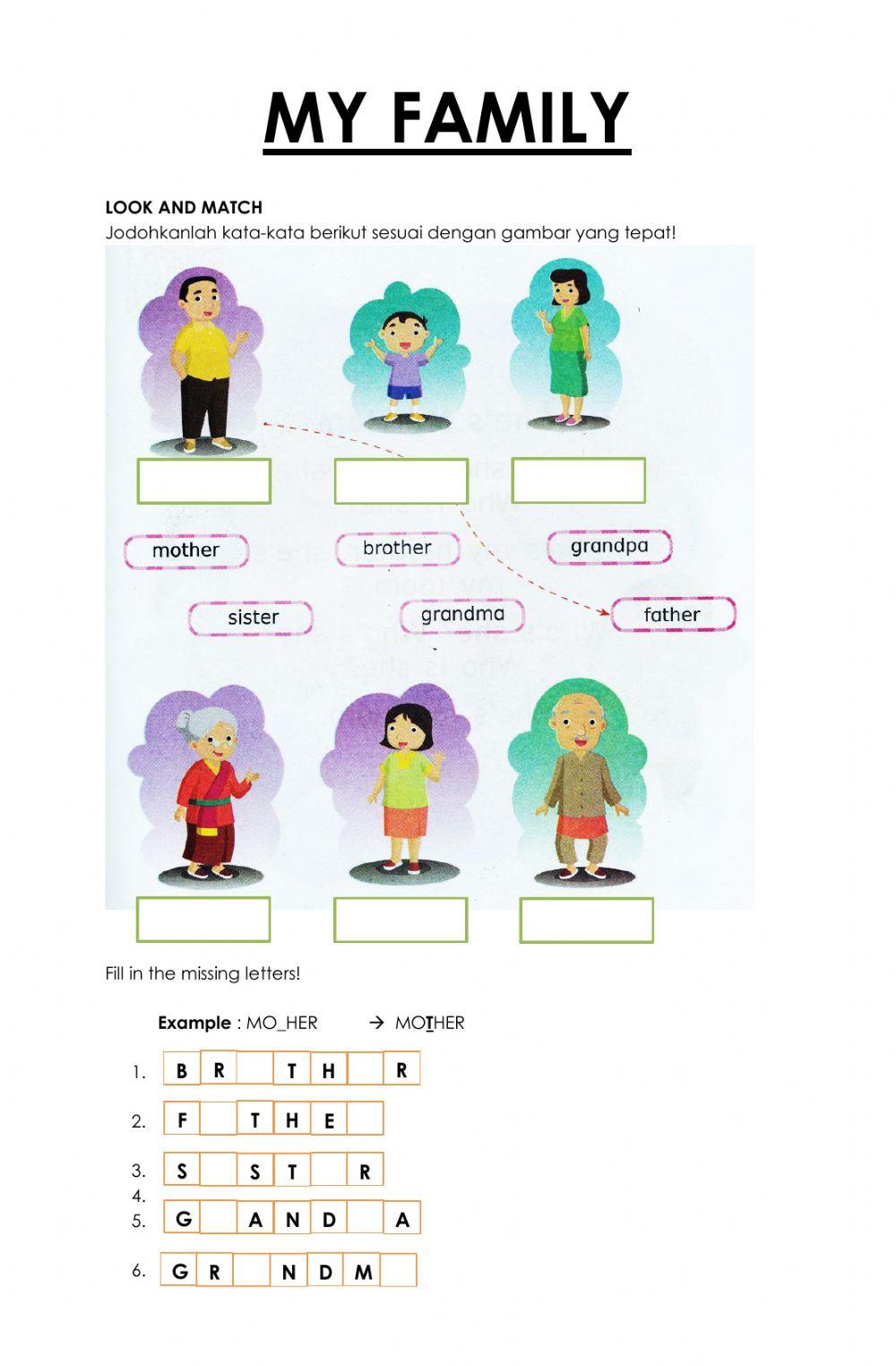 My family online exercise for Grade 1 | Live Worksheets