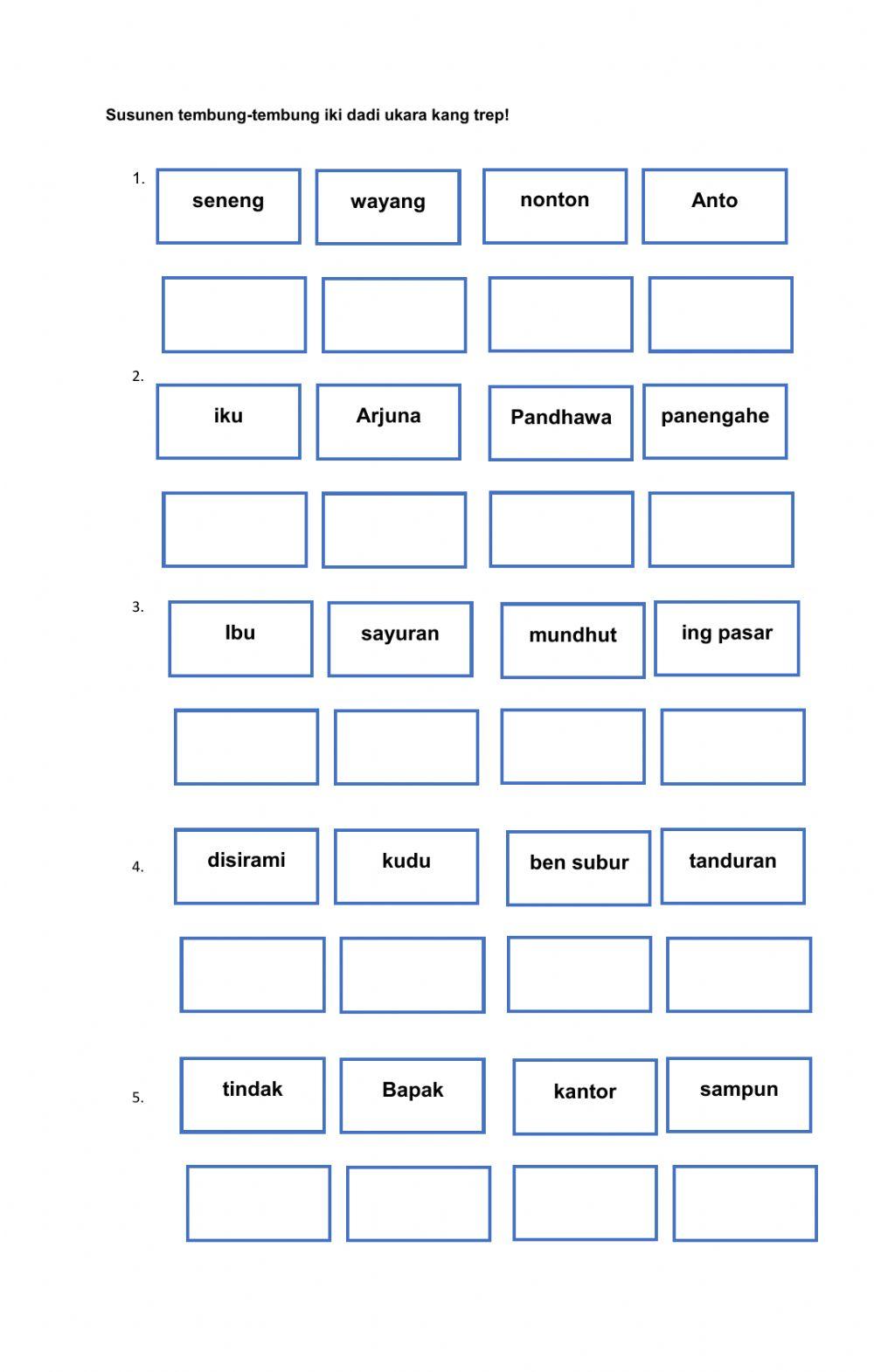 Basa Jawa worksheet | Live Worksheets