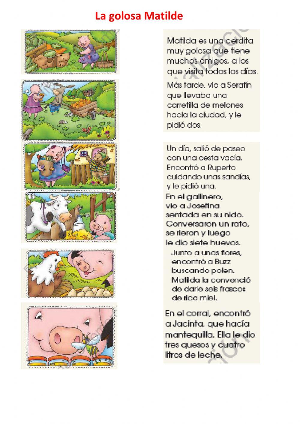 Lectura: La Golosa Matilda online exercise for | Live Worksheets