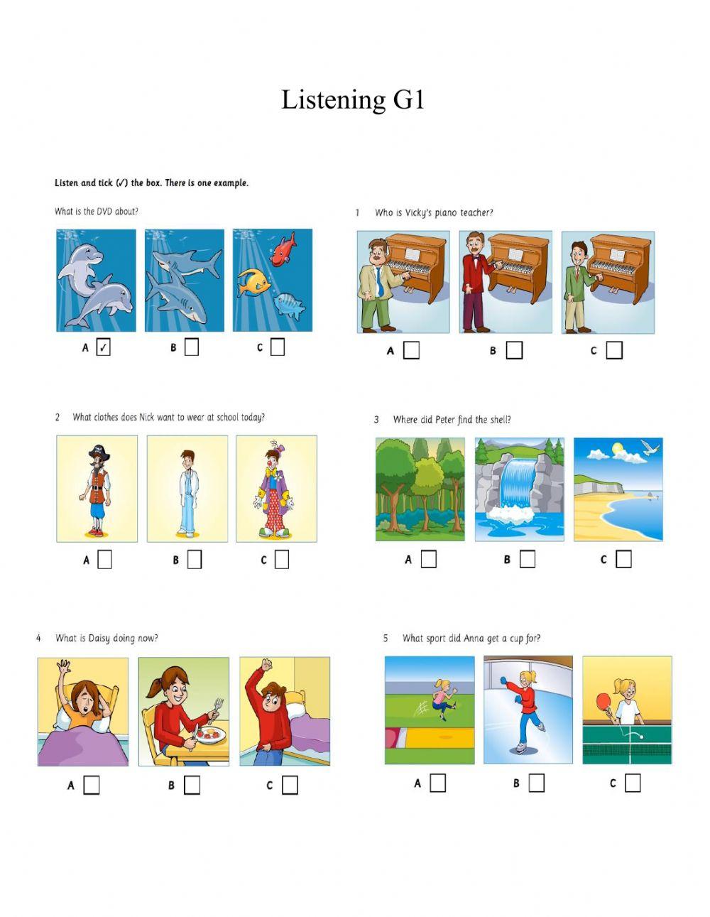 Listening online exercise for | Live Worksheets