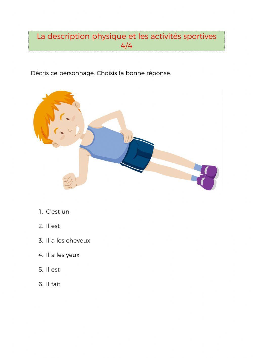 410954 | Description physique et sportive