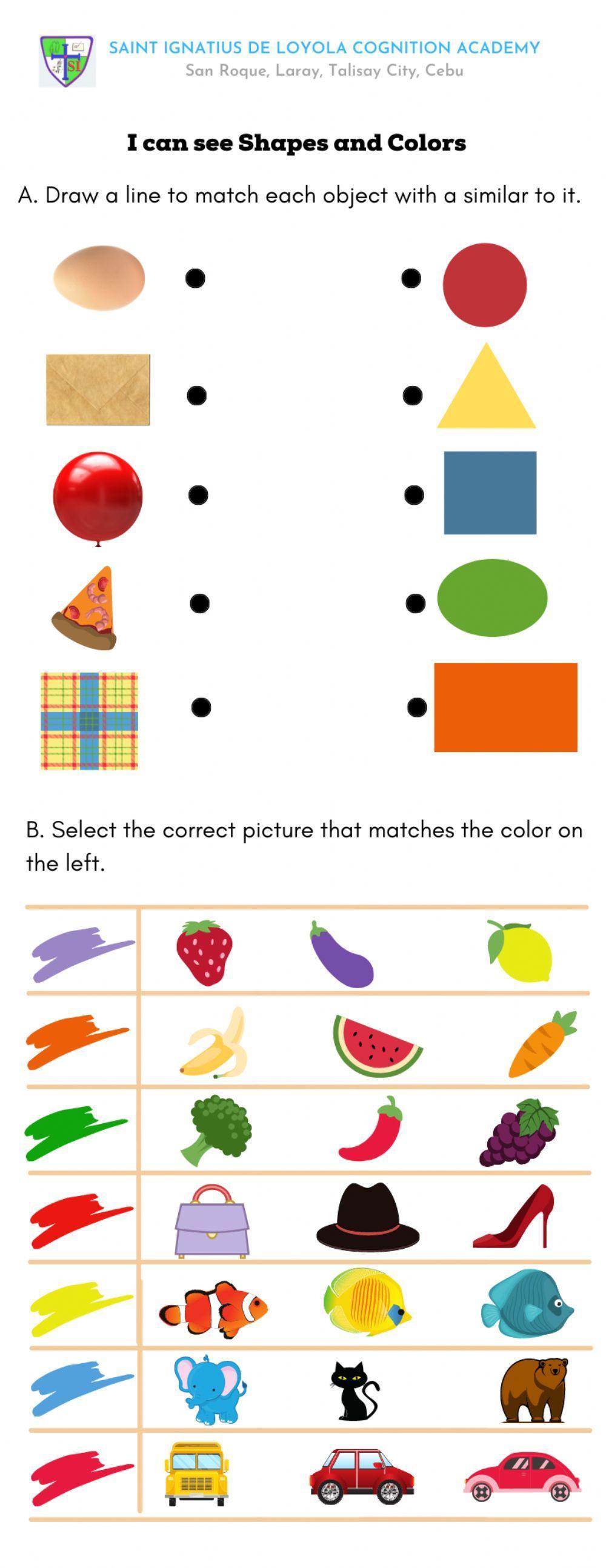 I can see Color… | Free Interactive Worksheets | 411353