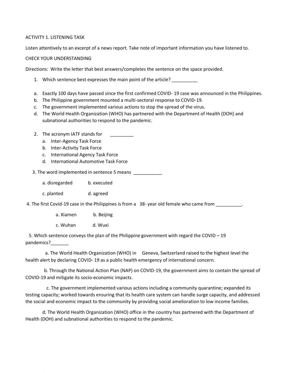 English 8 worksheet | Live Worksheets
