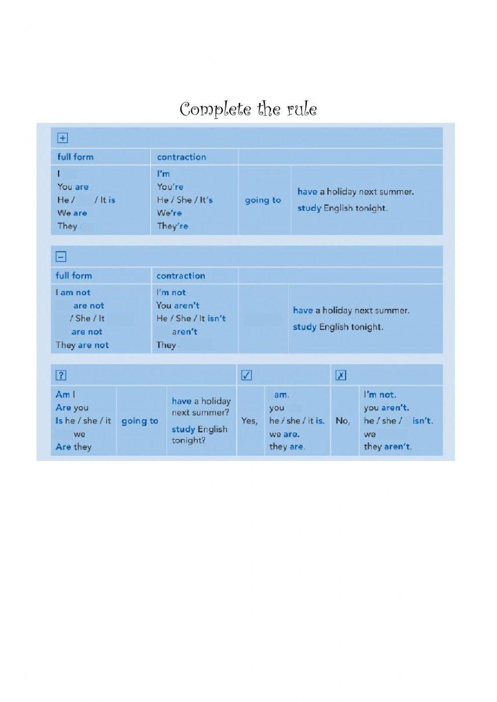 Going to rule worksheet | Live Worksheets