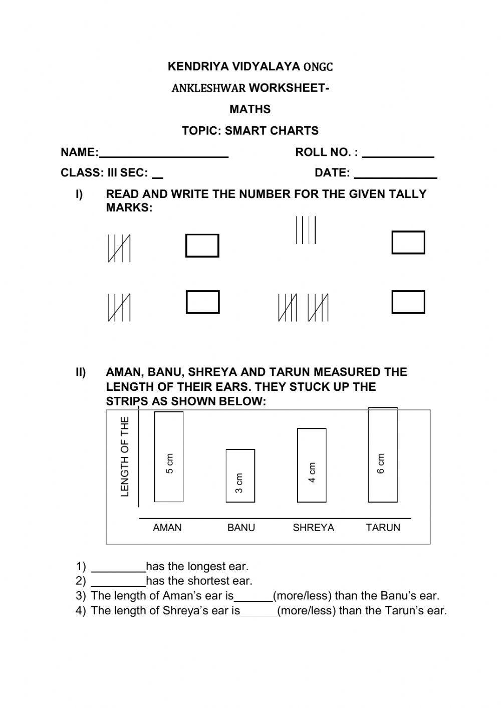 Smart- charts | Free Interactive Worksheets | 412308
