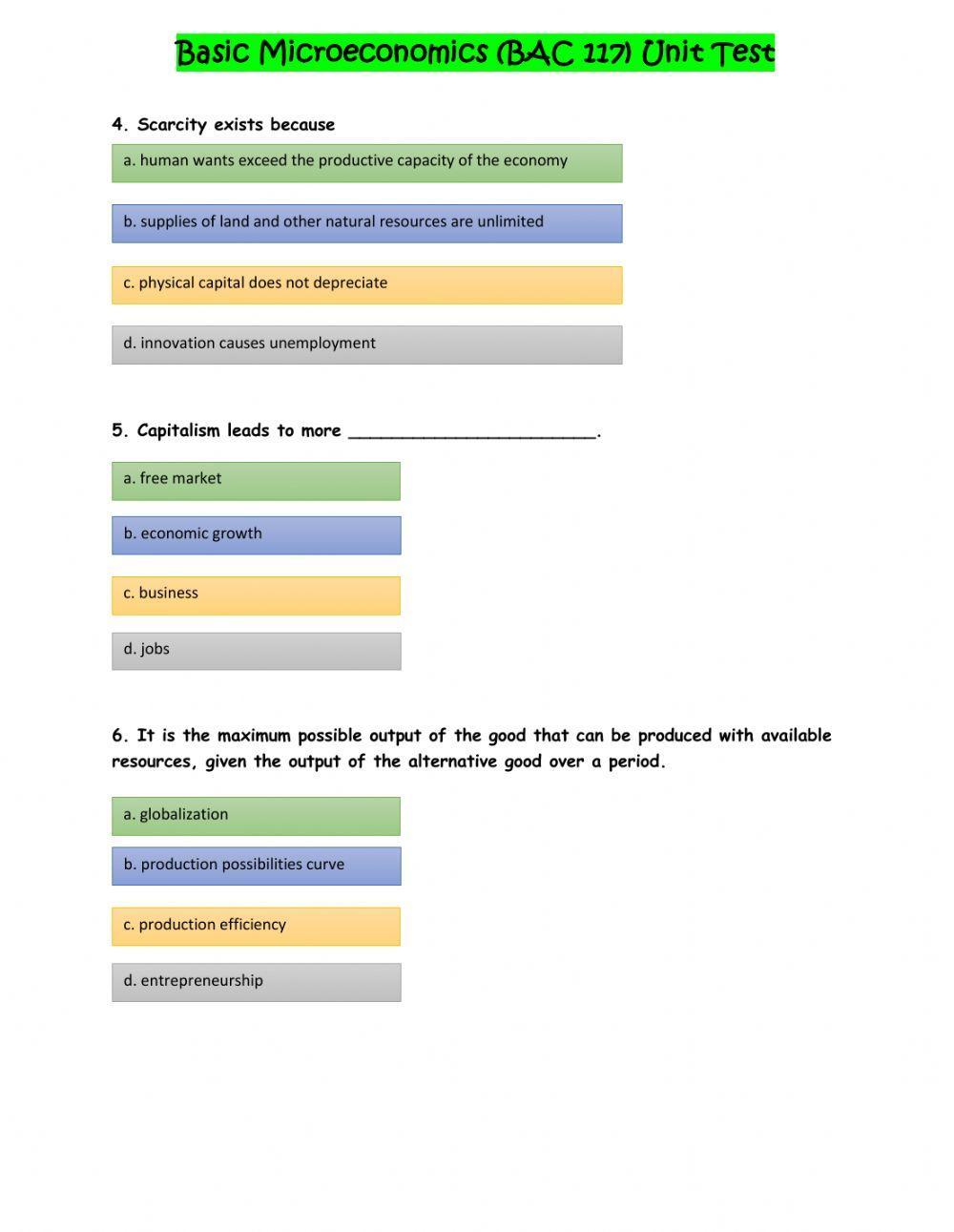 Unit 1 : basic … | Free Interactive Worksheets | 412283