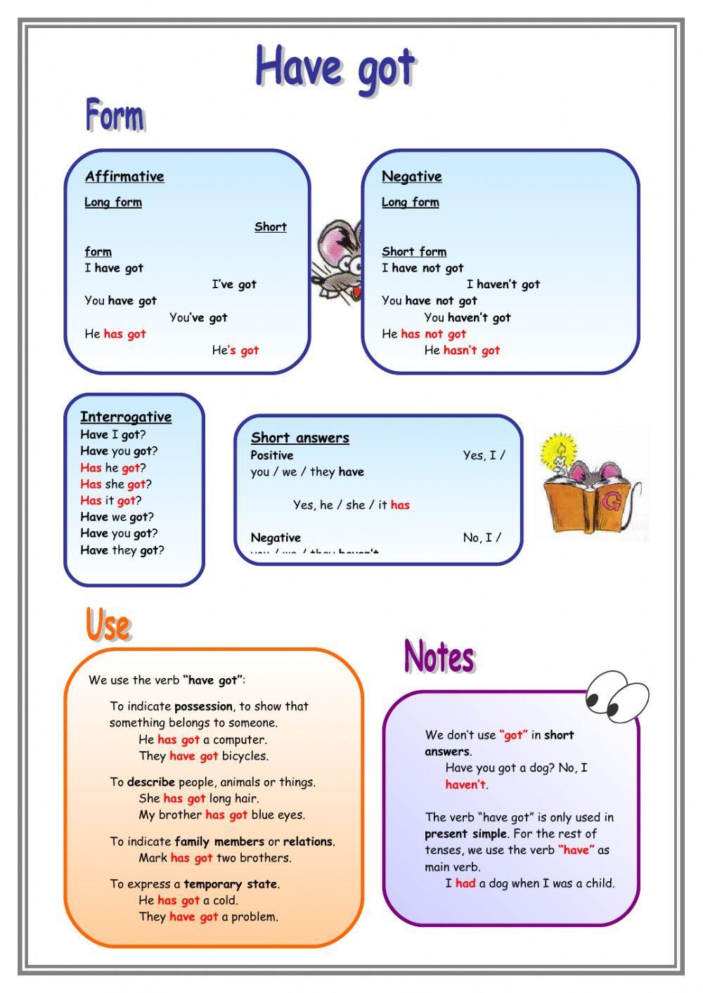 Have got | Free Interactive Worksheets | 412424