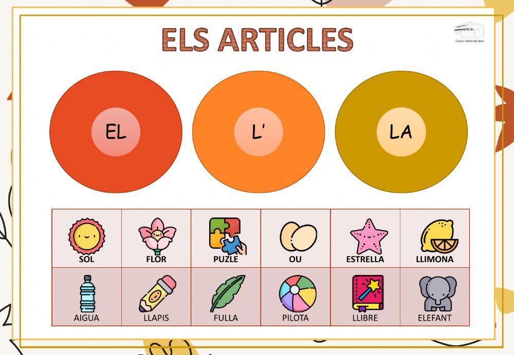 Els articles | Free Interactive Worksheets | 412606