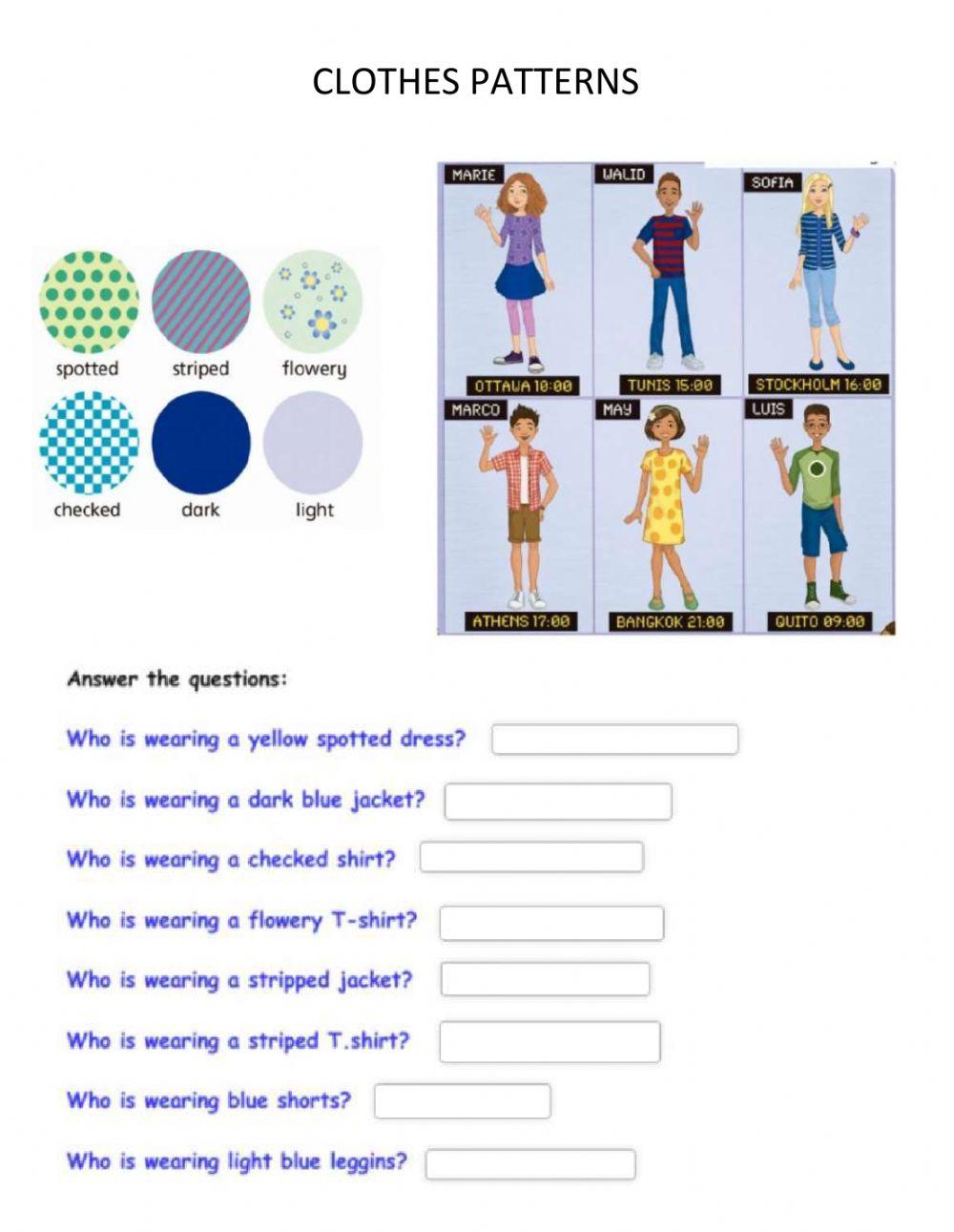 Clothes Patterns 6125452 | LetyEstrada | LiveWorksheets