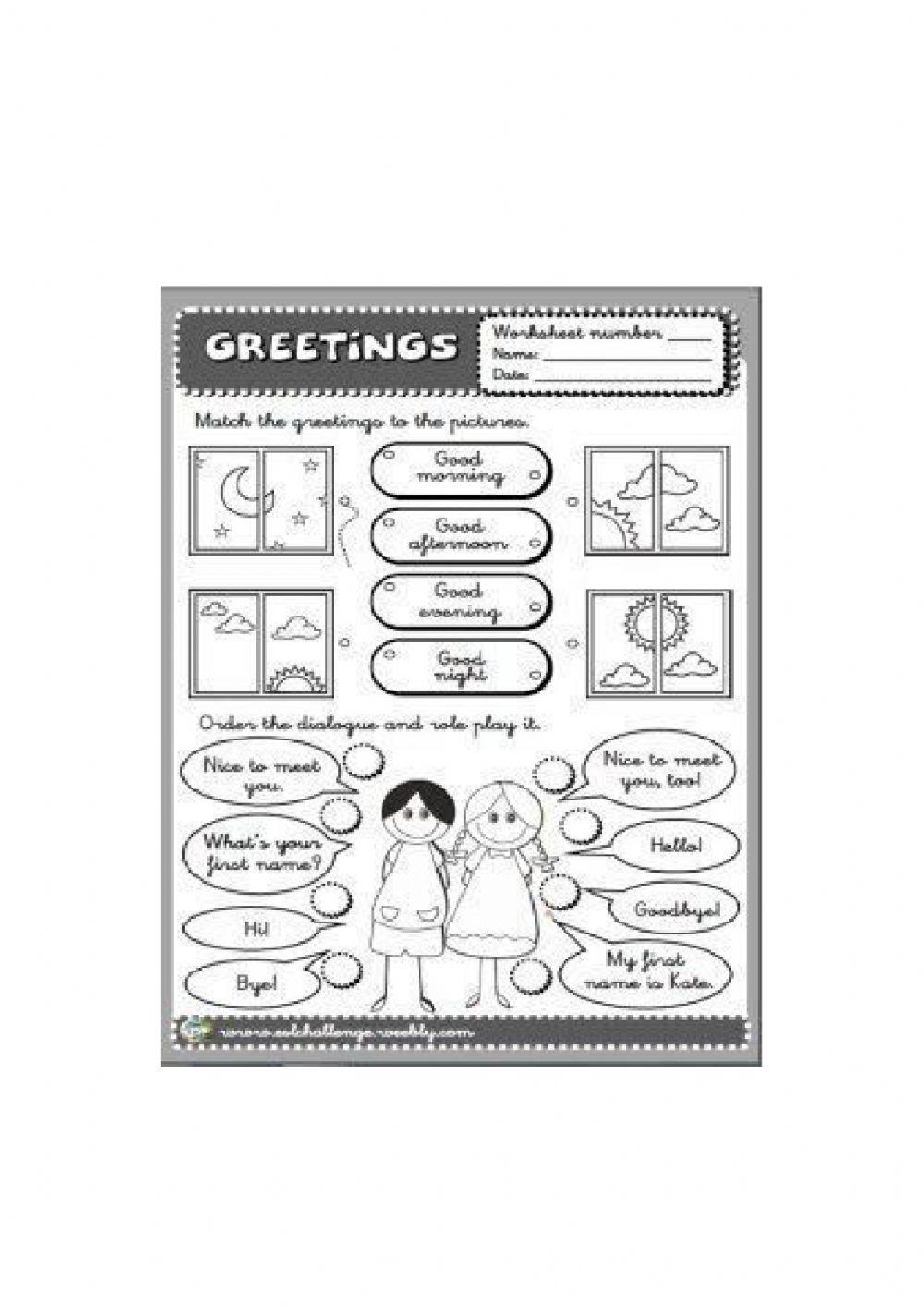 Greetings Worksheet worksheet | Live Worksheets