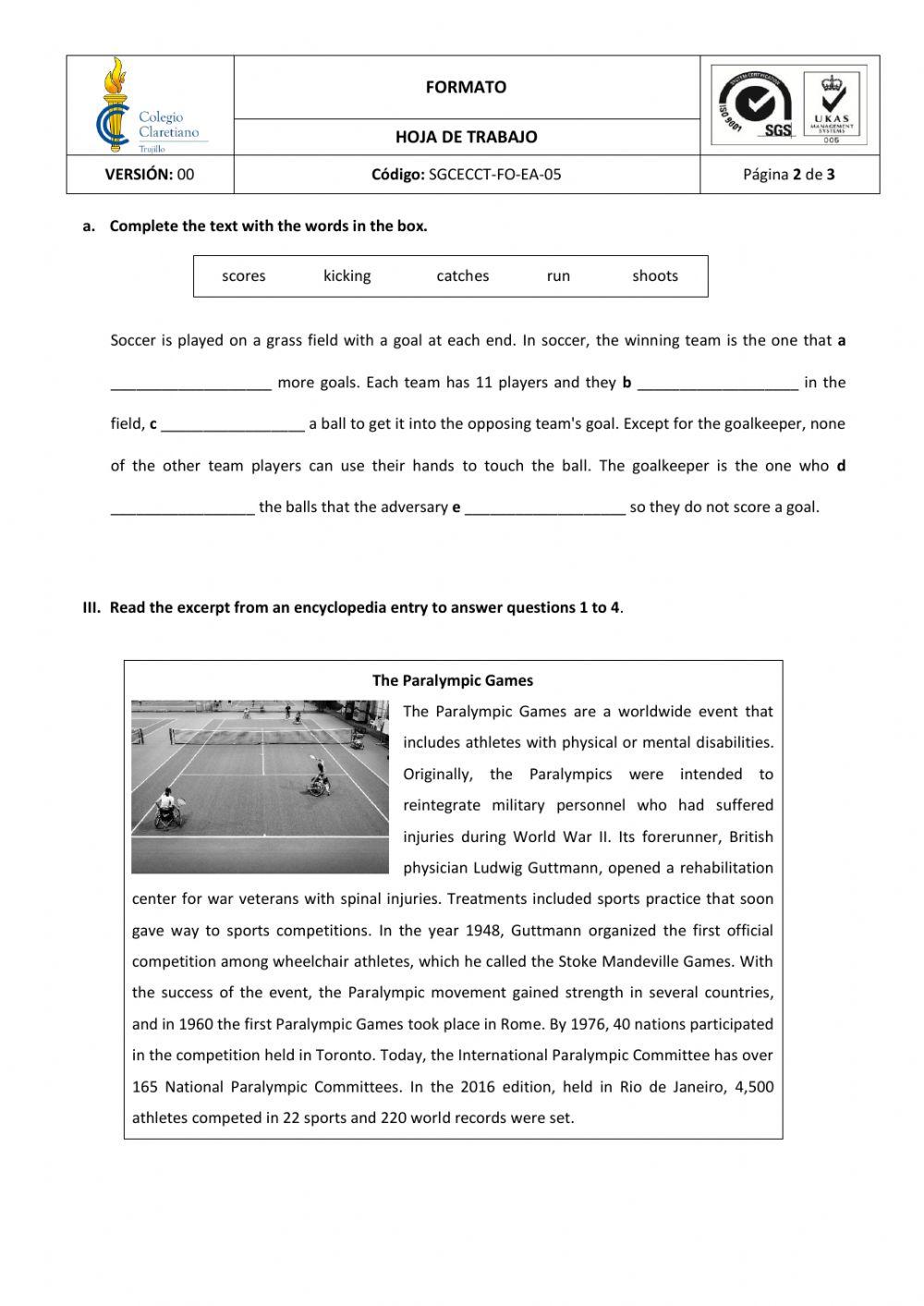 1 YEAR: FINAL ACTIVITY 12TH.10 online exercise for | Live Worksheets