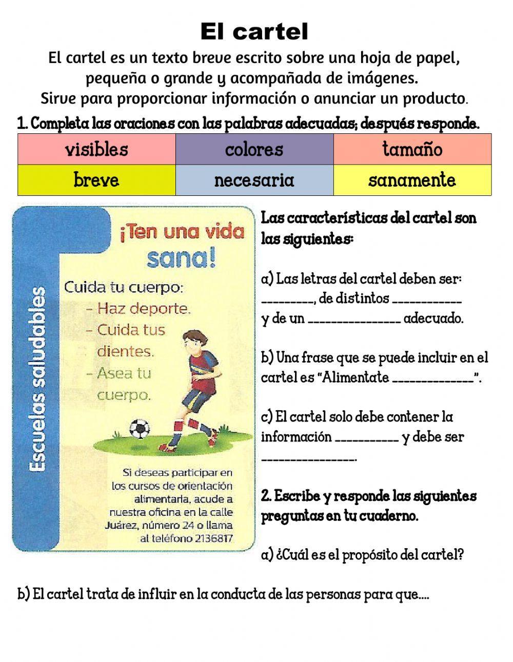 Actividades Del Cartel Para Primer Grado - Image to u