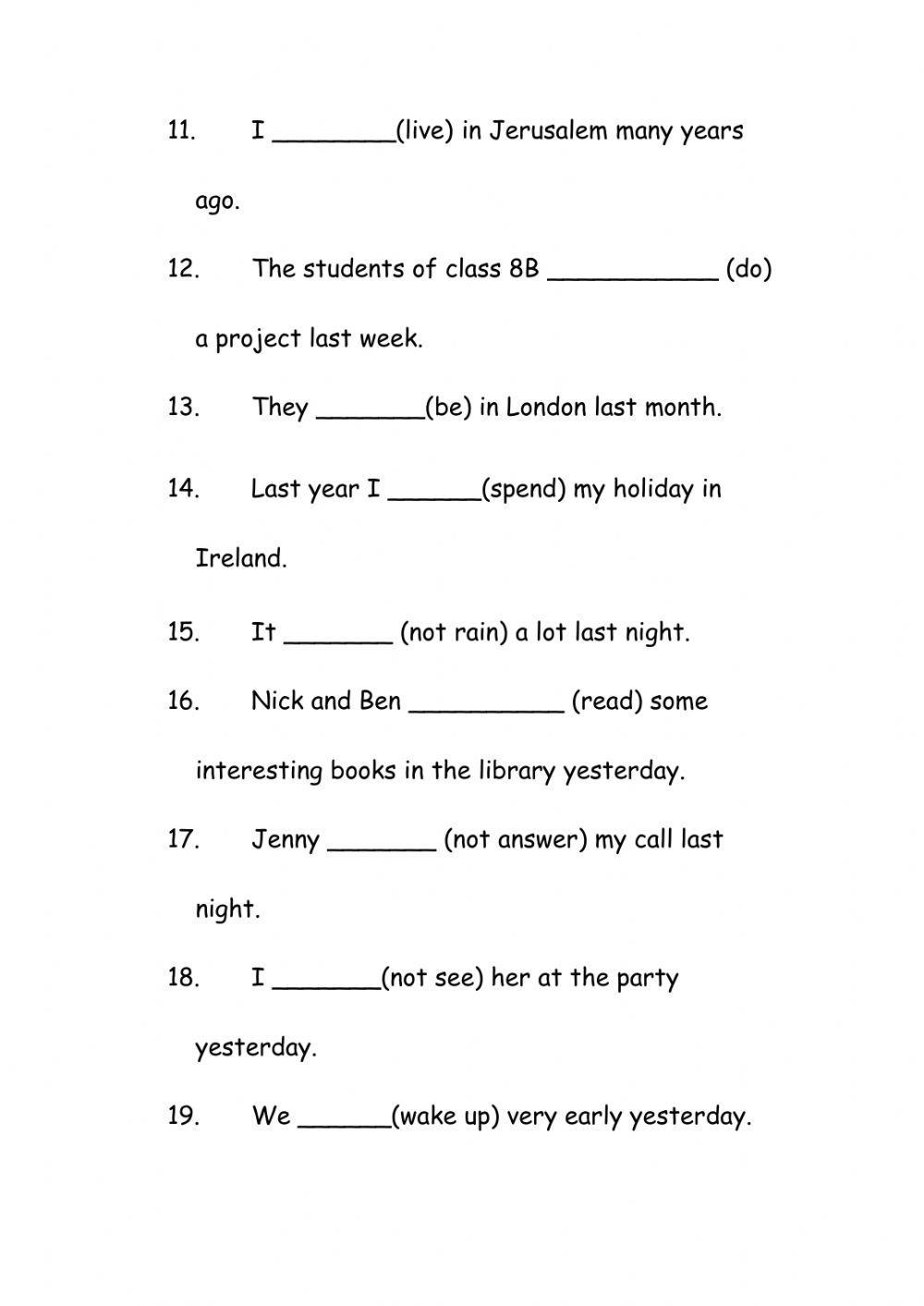 Review 4 tenses worksheet | Live Worksheets