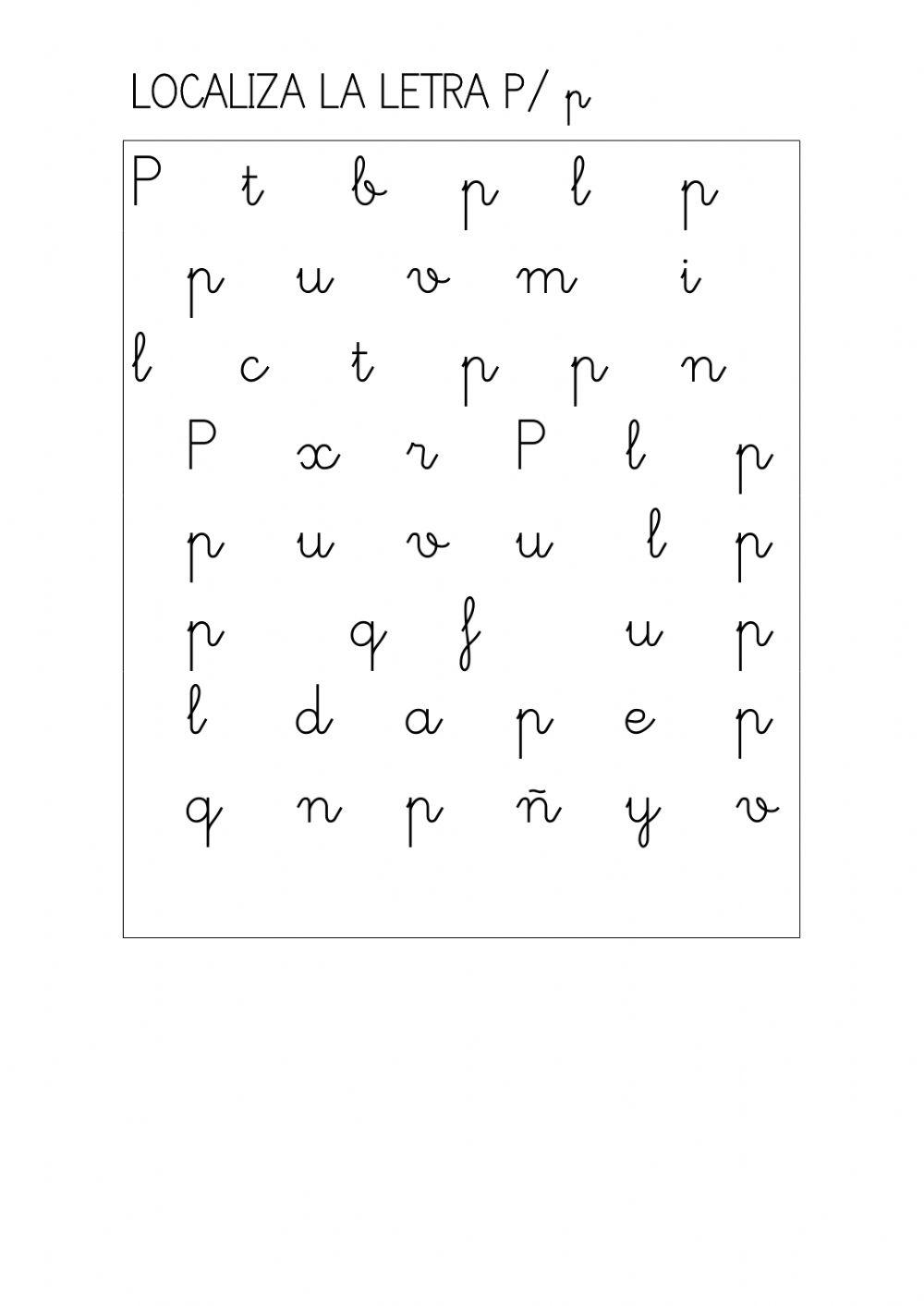 Letra p activity for 1º | Live Worksheets