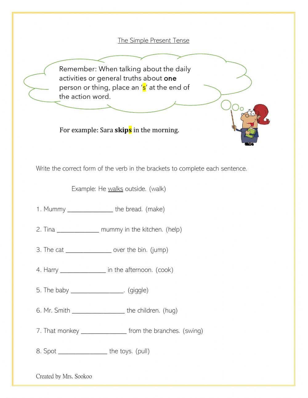 The Simple Pres… | Free Interactive Worksheets | 415476