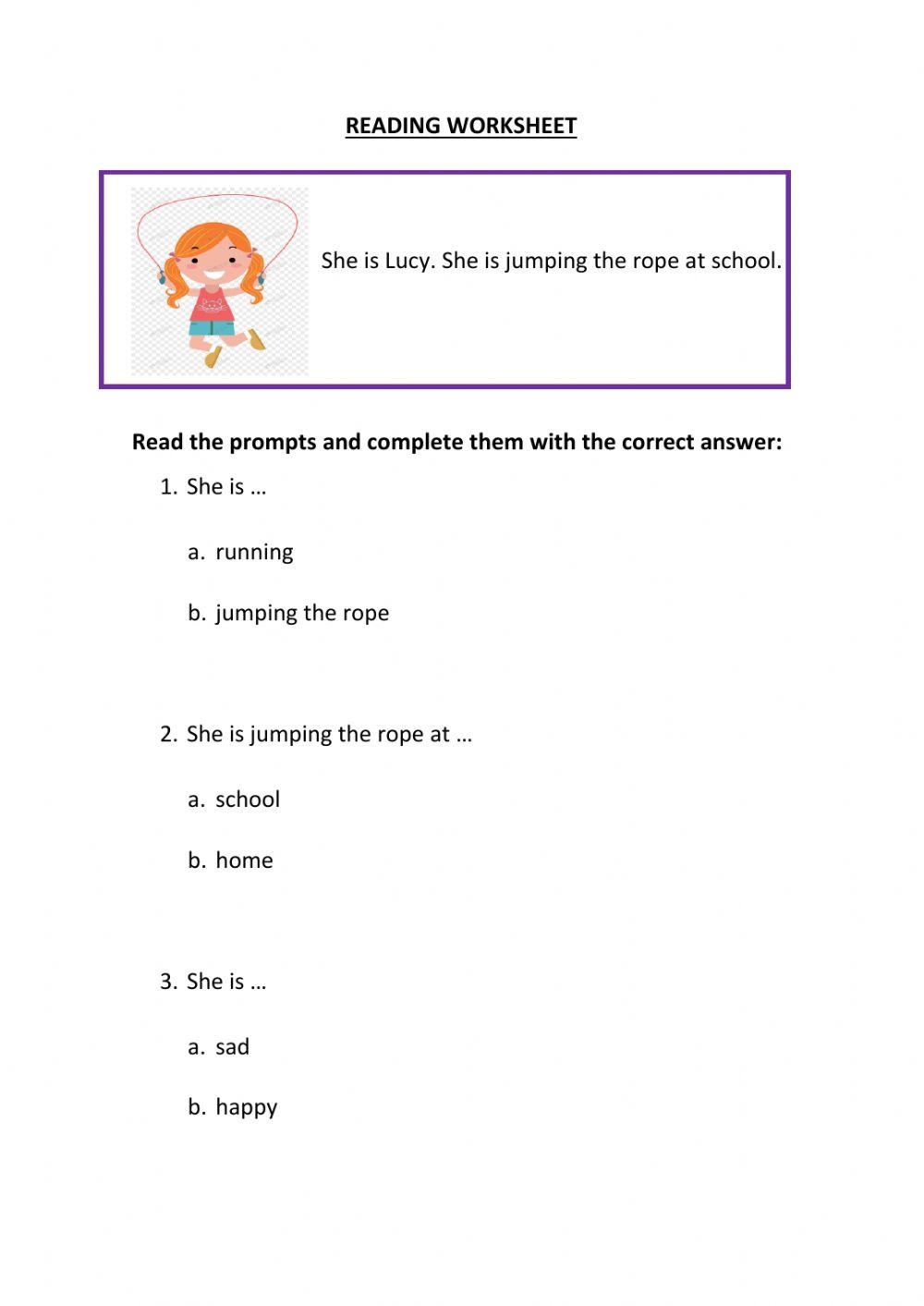 6090196 | Reading Worksheet 1 | RitaSue | LiveWorksheets